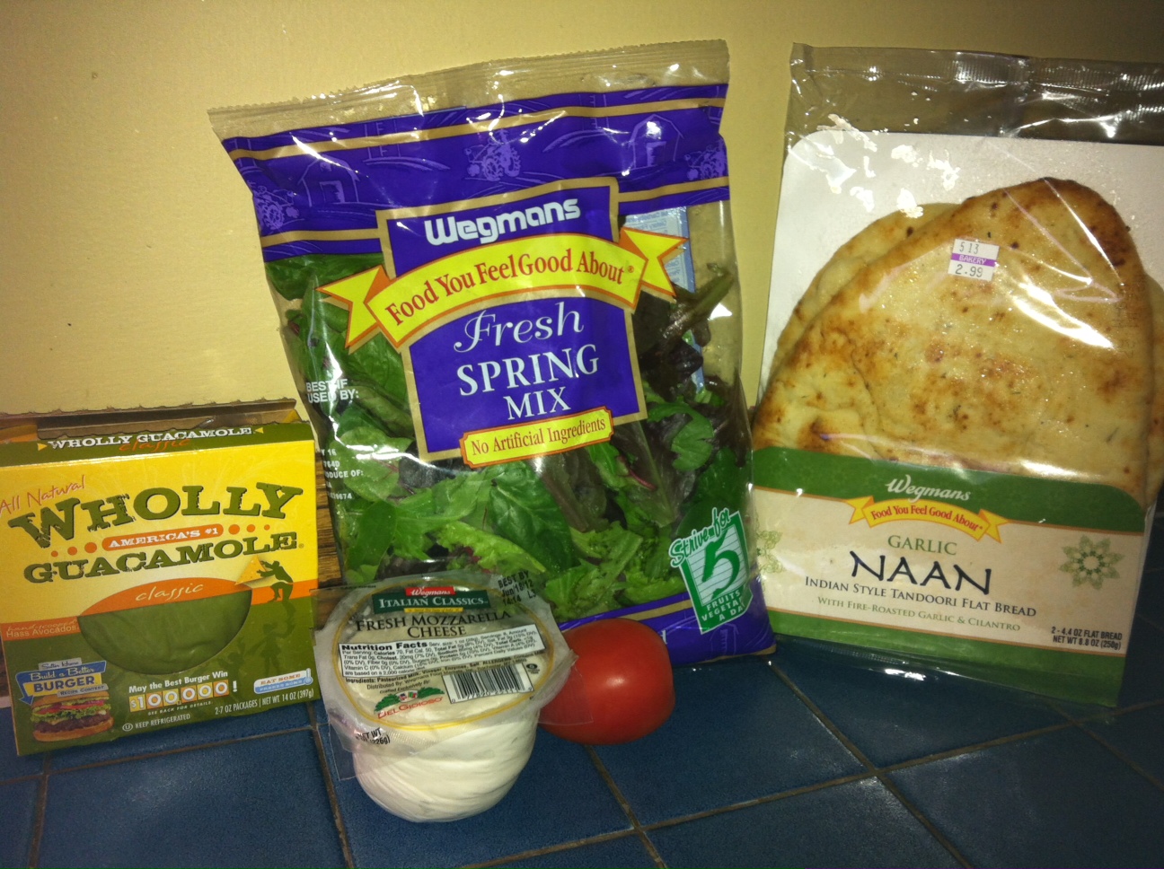 Live * Laugh * Eat: Miguel's Naan with Guacamole Pizza