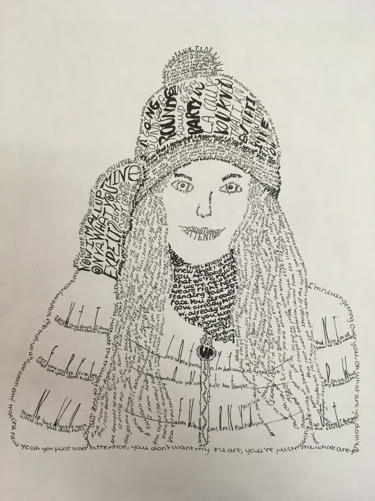 TREBALLS ARTÍSTICS: CALLIGRAM SELF-PORTRAIT