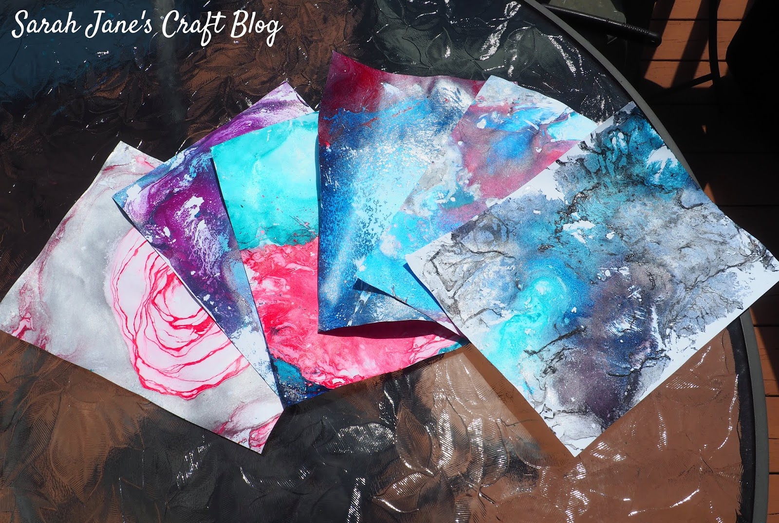 Spray Paint Marbled Paper