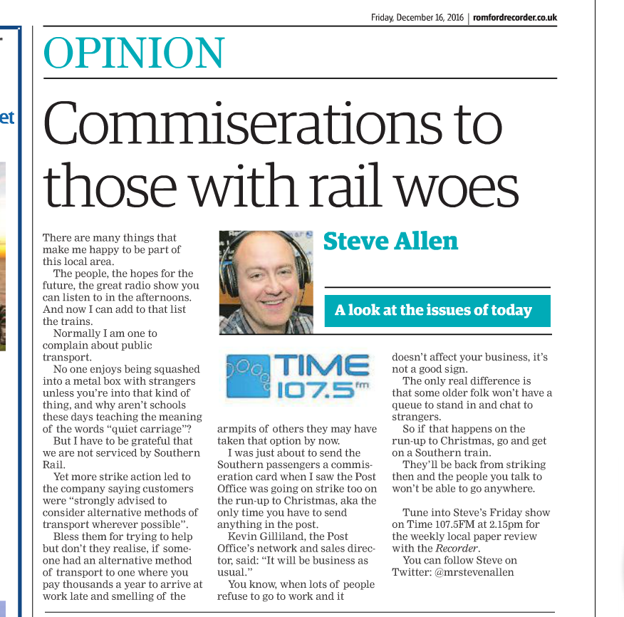 [Newspaper Column] Trains ~ Some News