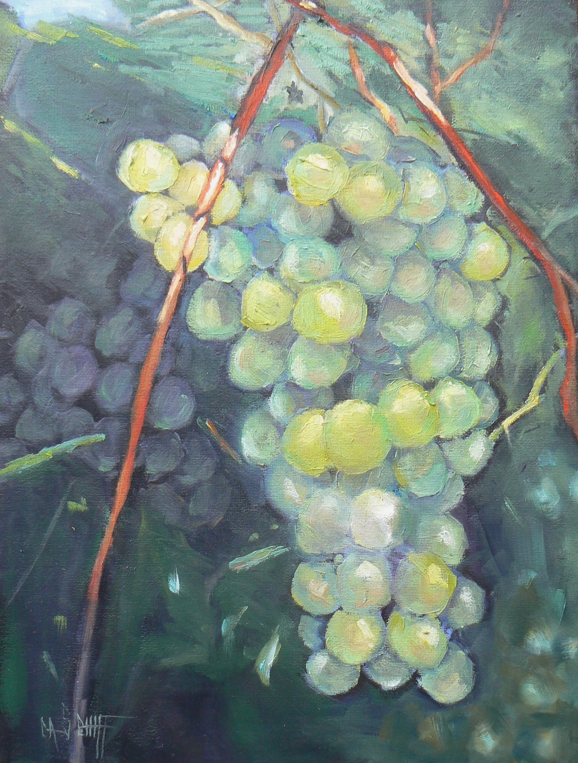 CAROL SCHIFF DAILY PAINTING STUDIO: Grape Painting "In the Vineyard ...