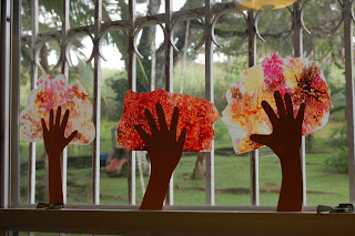 Jungle School: Handprint Art - Fall Trees