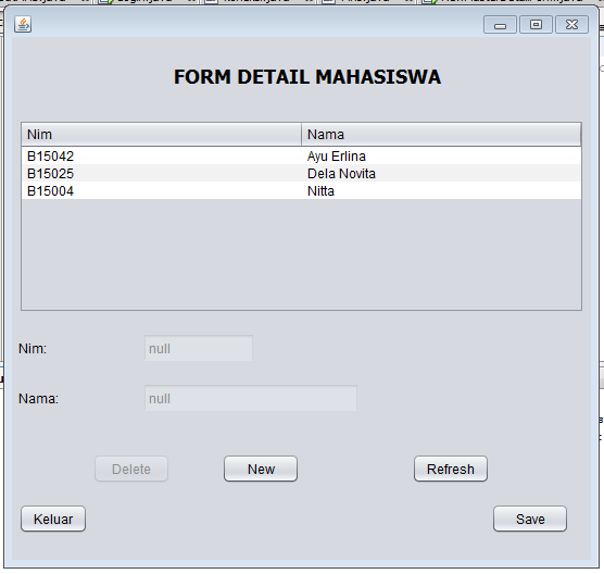 Script Menampilkan Record Data Mahasiswa Lengkap Pemrograman 5