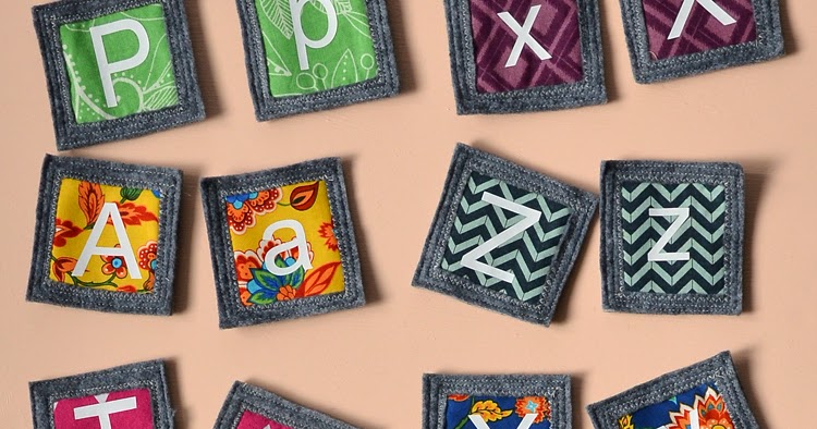 DIY Alphabet and Shapes Scrap Fabric Memory Game - Sisters, What!