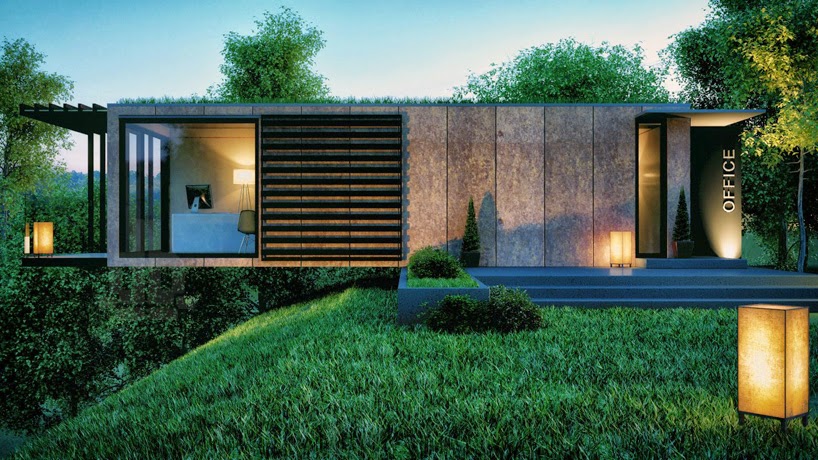 Shedworking: Cantilevered shipping container garden office