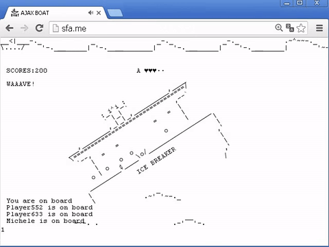 ASCII Art Boats: List of GIFs