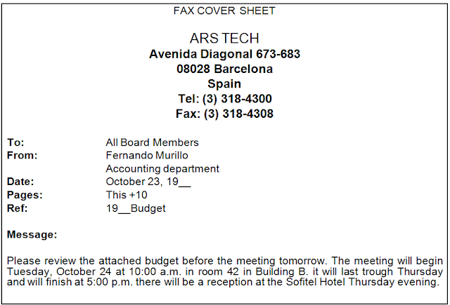 BELAJAR BAHASA INGGRIS: FAX