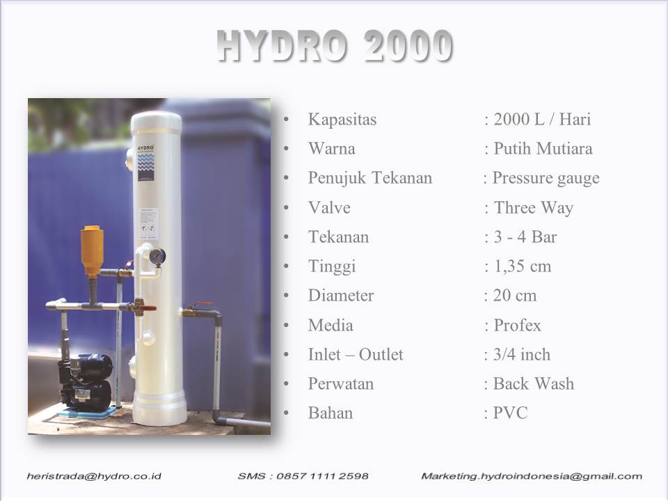 Penjernih Air Berkualitas: Harga Filter Air HYDRO 2000 Family