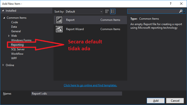 My Online Notes: Tidak Ada Template Report di Visual Studio 2015 My Online Notes: Tidak Ada Template Report di Visual Studio 2015
