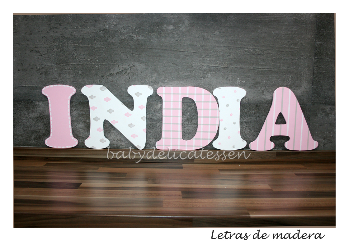 BABY DELICATESSEN LETRAS DE MADERA: INDIA