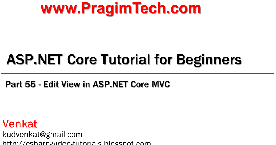 Sql Server Net And C Video Tutorial Edit View In Core Mvc Slides