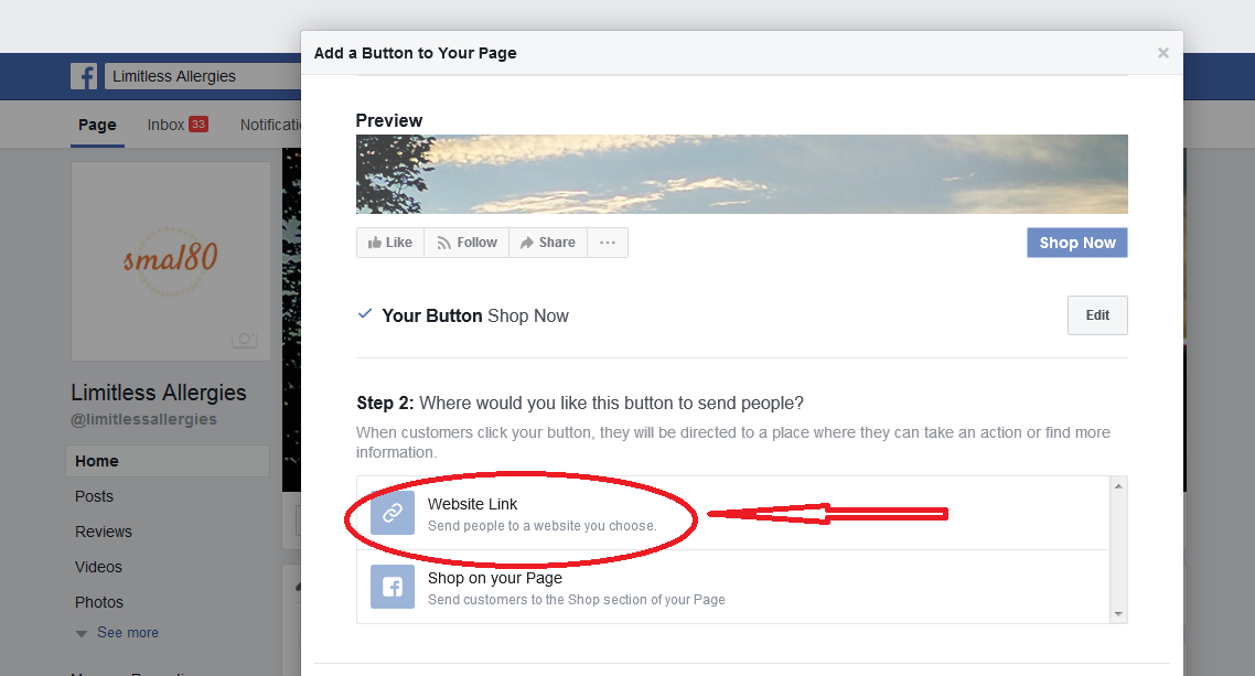 Adding shop on your Facebook page | Limitless Allergies