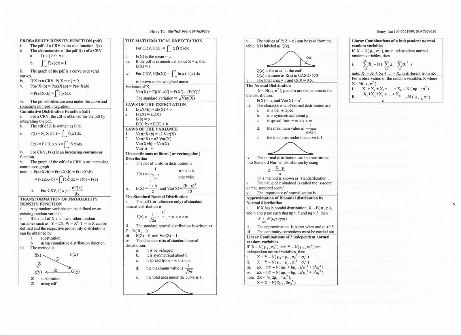 MATHEMATICS T STPM: FORMULAE : PAPAER 2