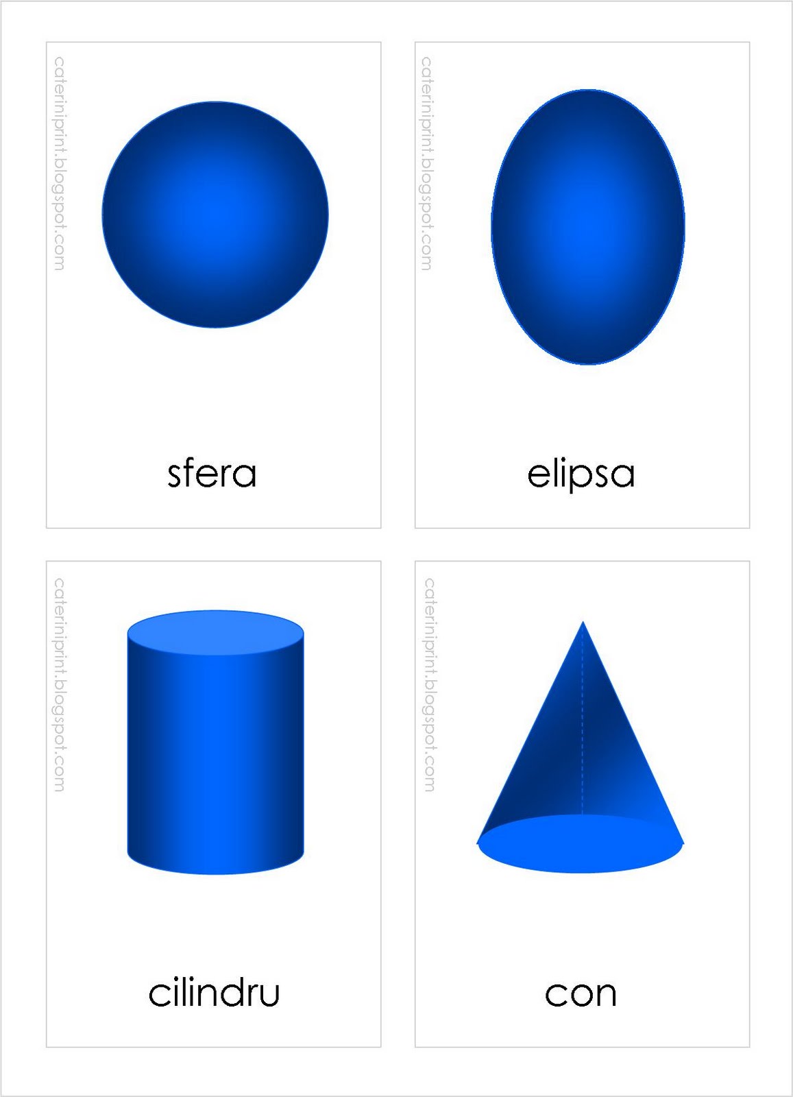 Printabile Montessori: Figuri geometrice in spatiu