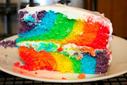 Awesomely Easy Rainbow Cake! | BentOnBetterLunches