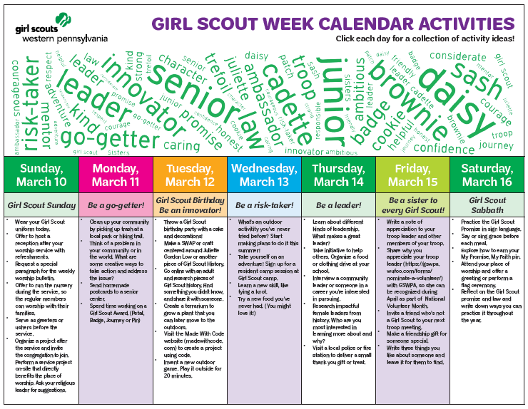 Girl Scouts Western Pennsylvania: Celebrate Girl Scout Week 2019