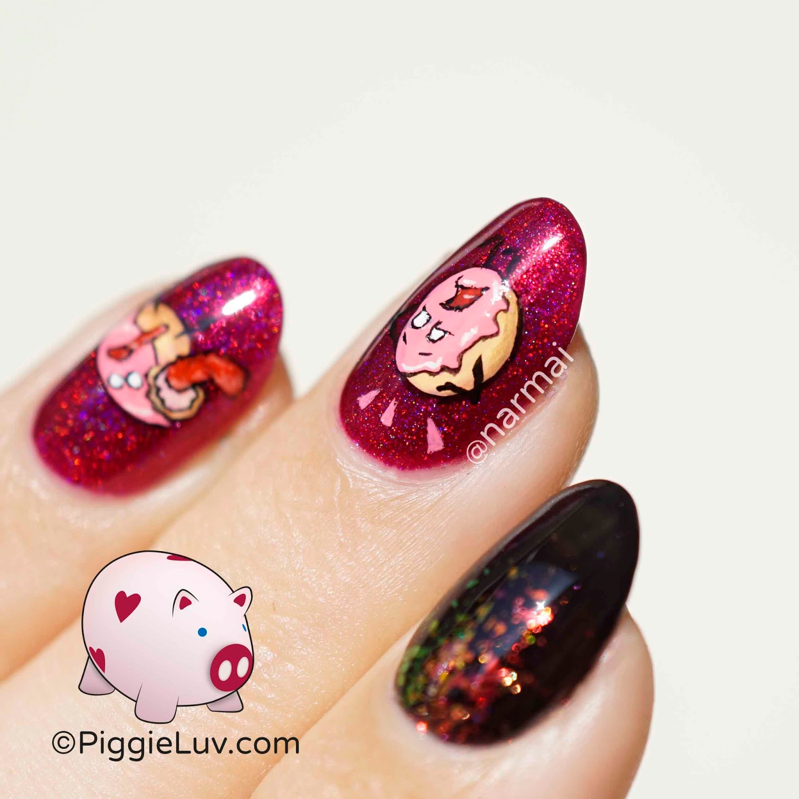 PiggieLuv: Pastry murder nail art