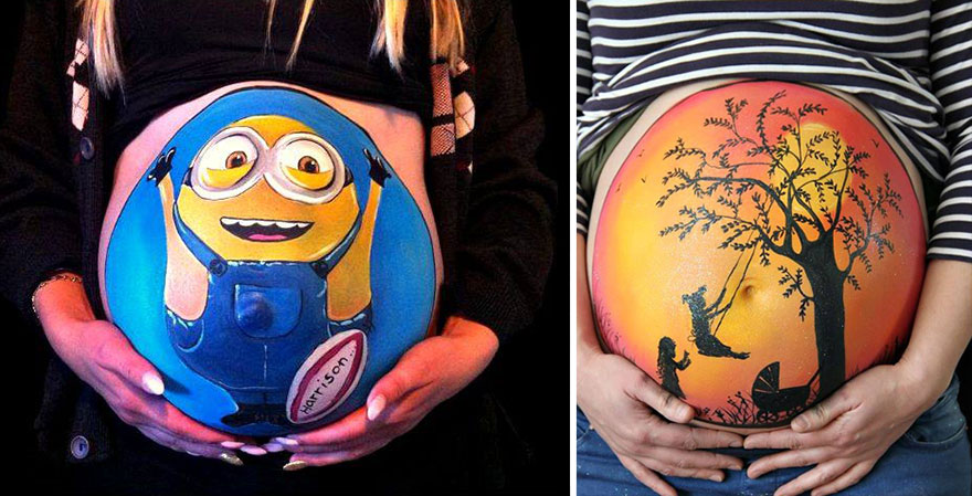 Baby bumps painting with funny characters ~ art projects craft ideas