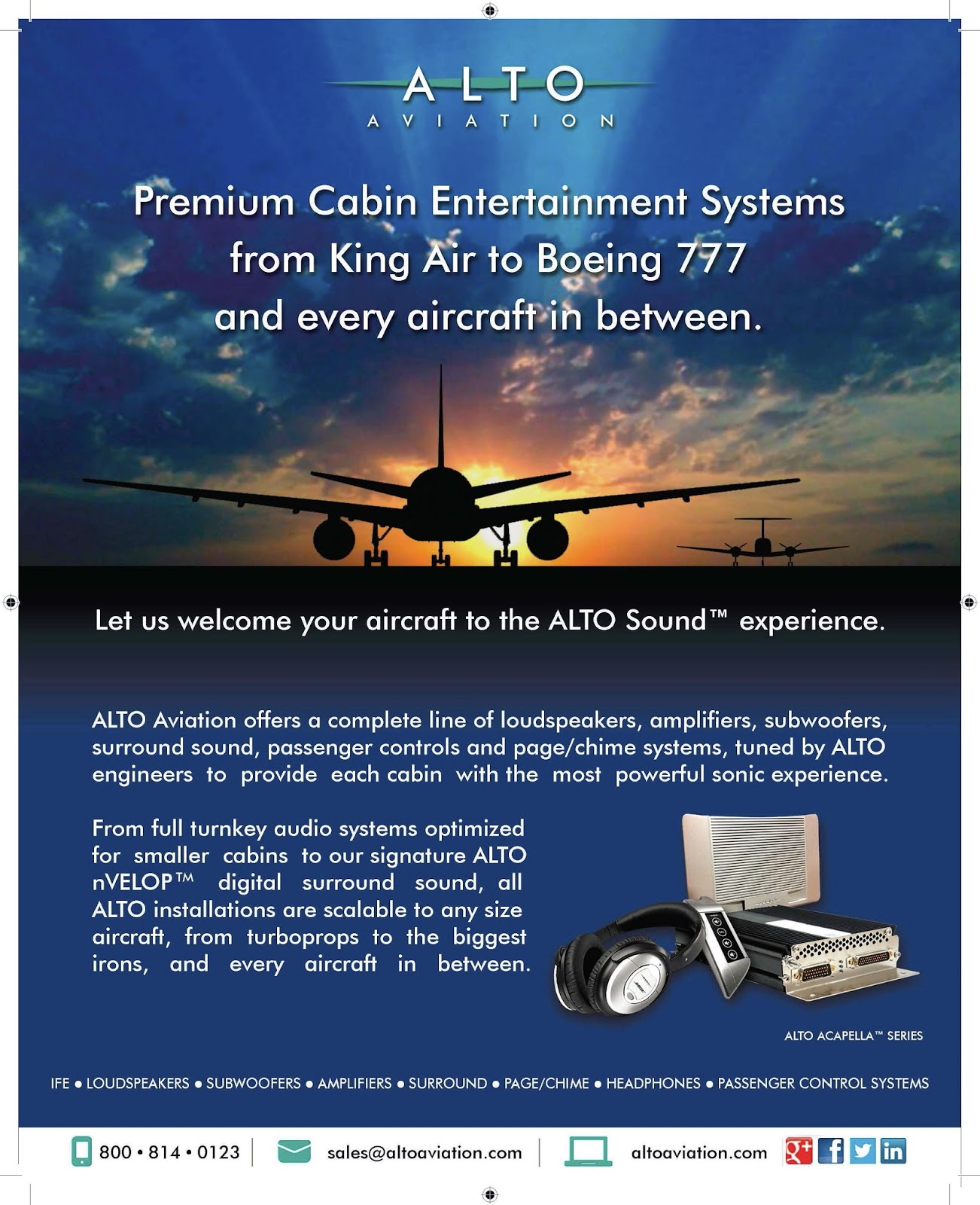 ALTO Aviation Blog: ALTO Aviation Premium Cabin Entertainment Systems ...