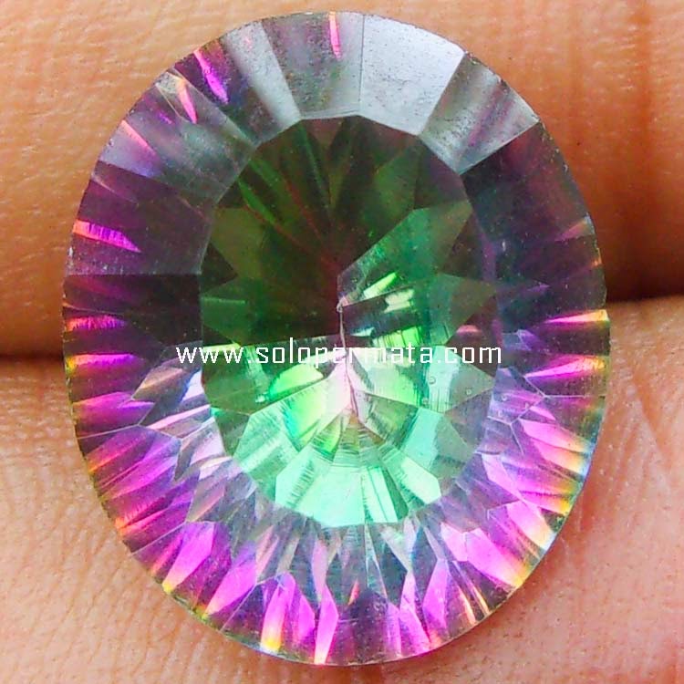 Batu Permata Rainbow Mystic Quartz - Sp073 | Merah Delima Asli | Toko ...