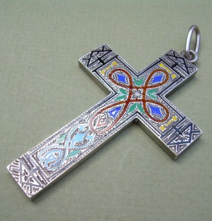 Silver: Antique Victorian Large Russian Silver & Enamel Cross (1855 ...