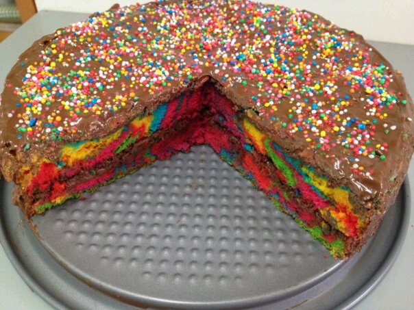 Cooking Monster: Nutella Rainbow Cake