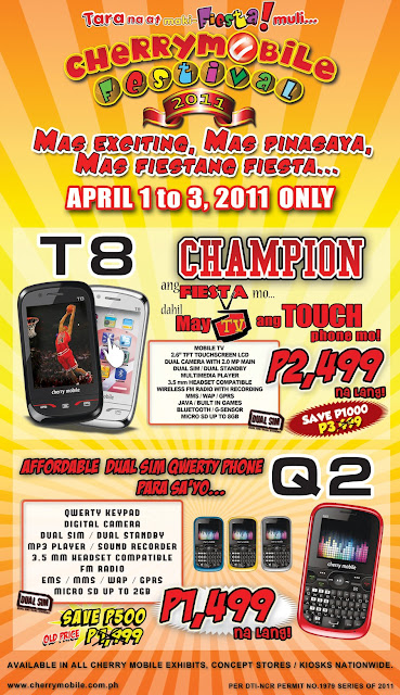Cherry Mobile T8 (touch) and Q2 (qwerty) Festival promo on April 1 - 3 ...