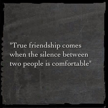 True friendship comes when the silence between two people is ...