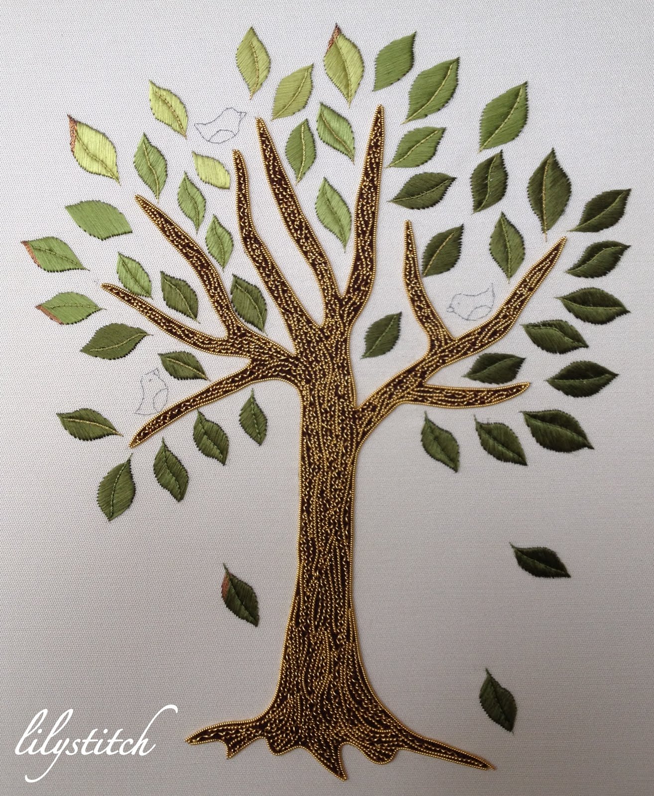 LilyStitch: Tree of Hope: Working the Trunk and Branches