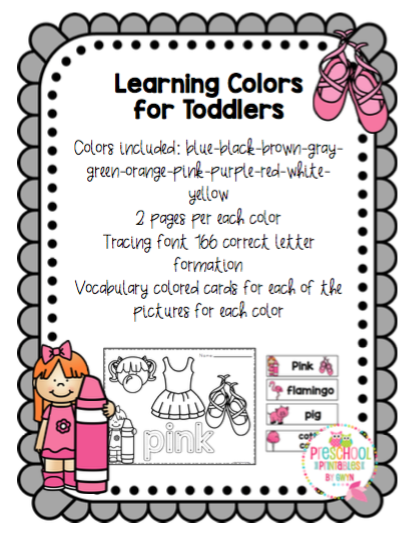 Learning Colors for Toddlers ~ Preschool Printables