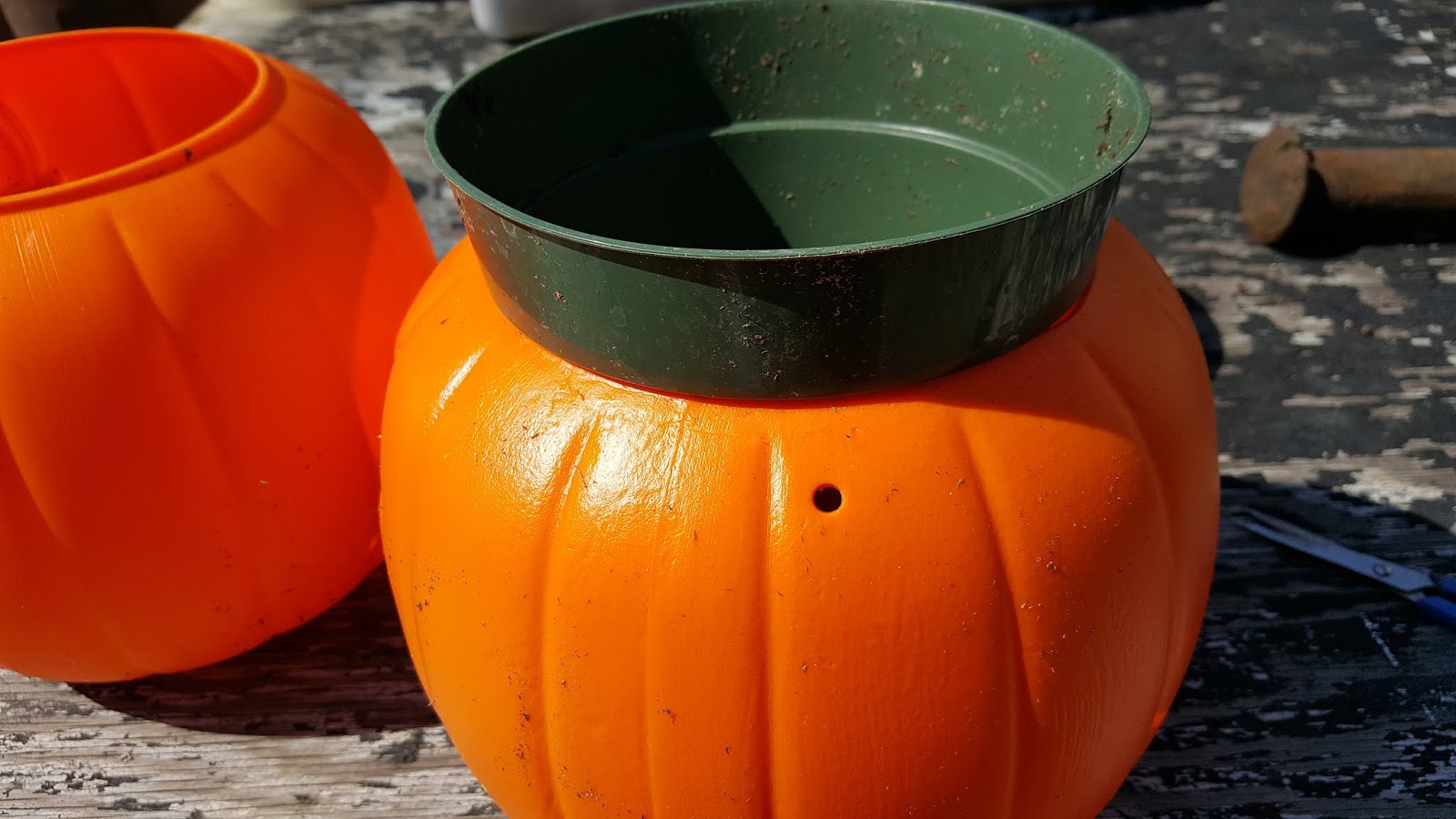 Gear Acres at Top of the Hill: Part 1 Concrete Pumpkin Flower Pots