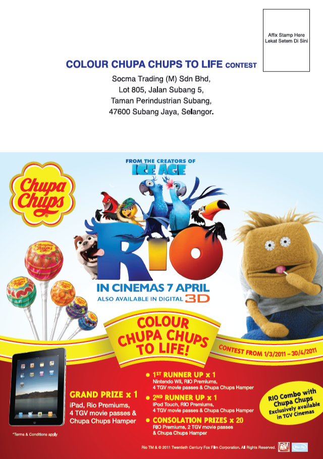 Wansteddy Tales: Coloring contest Chupa Chups!