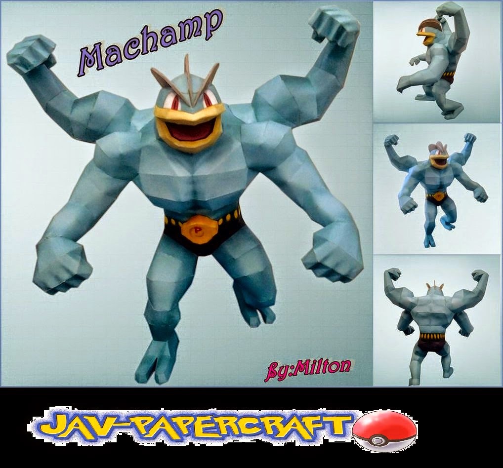 Pokemon Machamp Papercraft | Papercraft Paradise | PaperCrafts | Paper ...