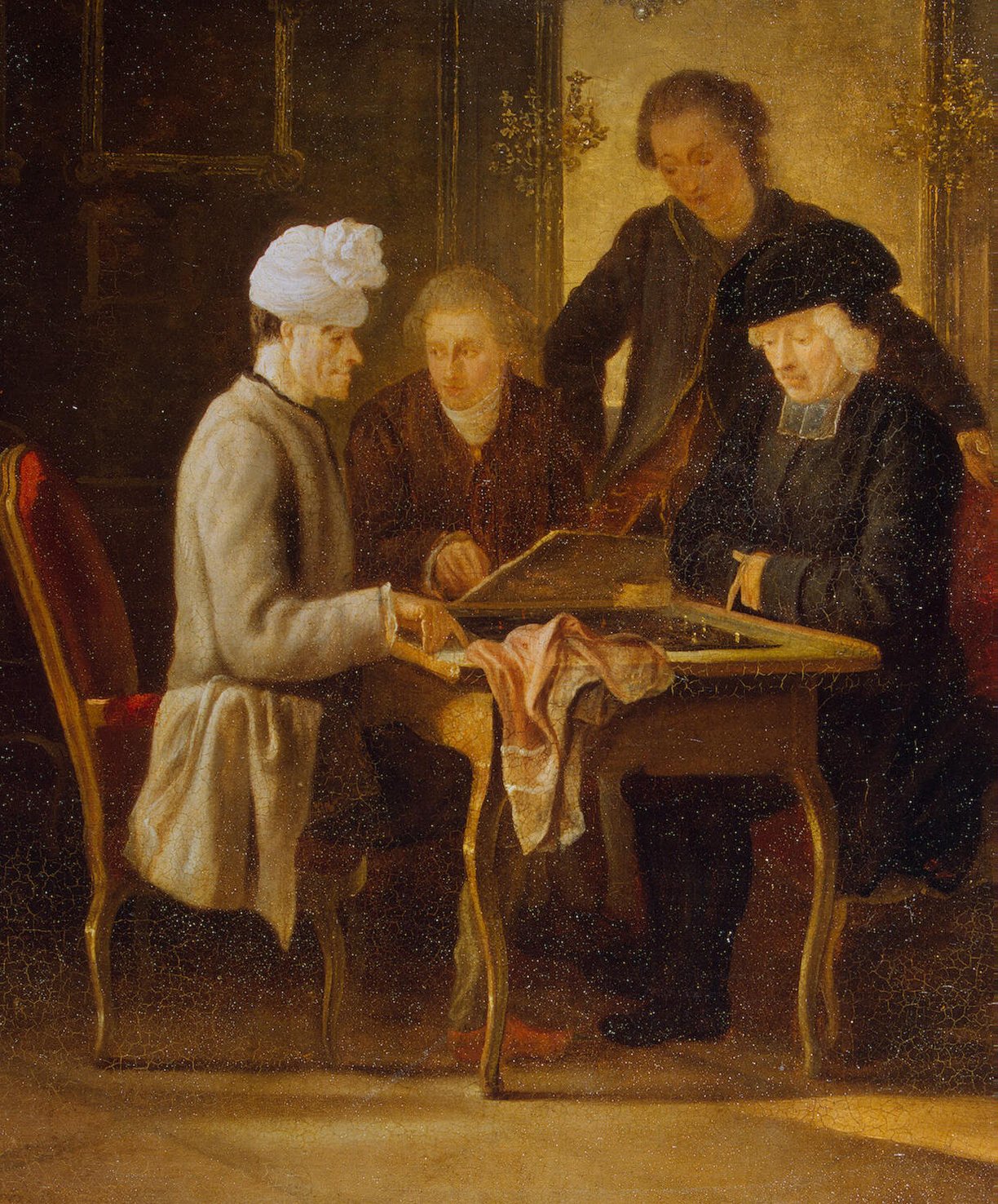 Voltaire at a Chess Table - Jean Huber | Endless Paintings