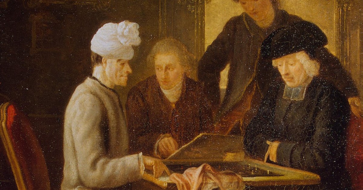 Voltaire at a Chess Table - Jean Huber | Endless Paintings