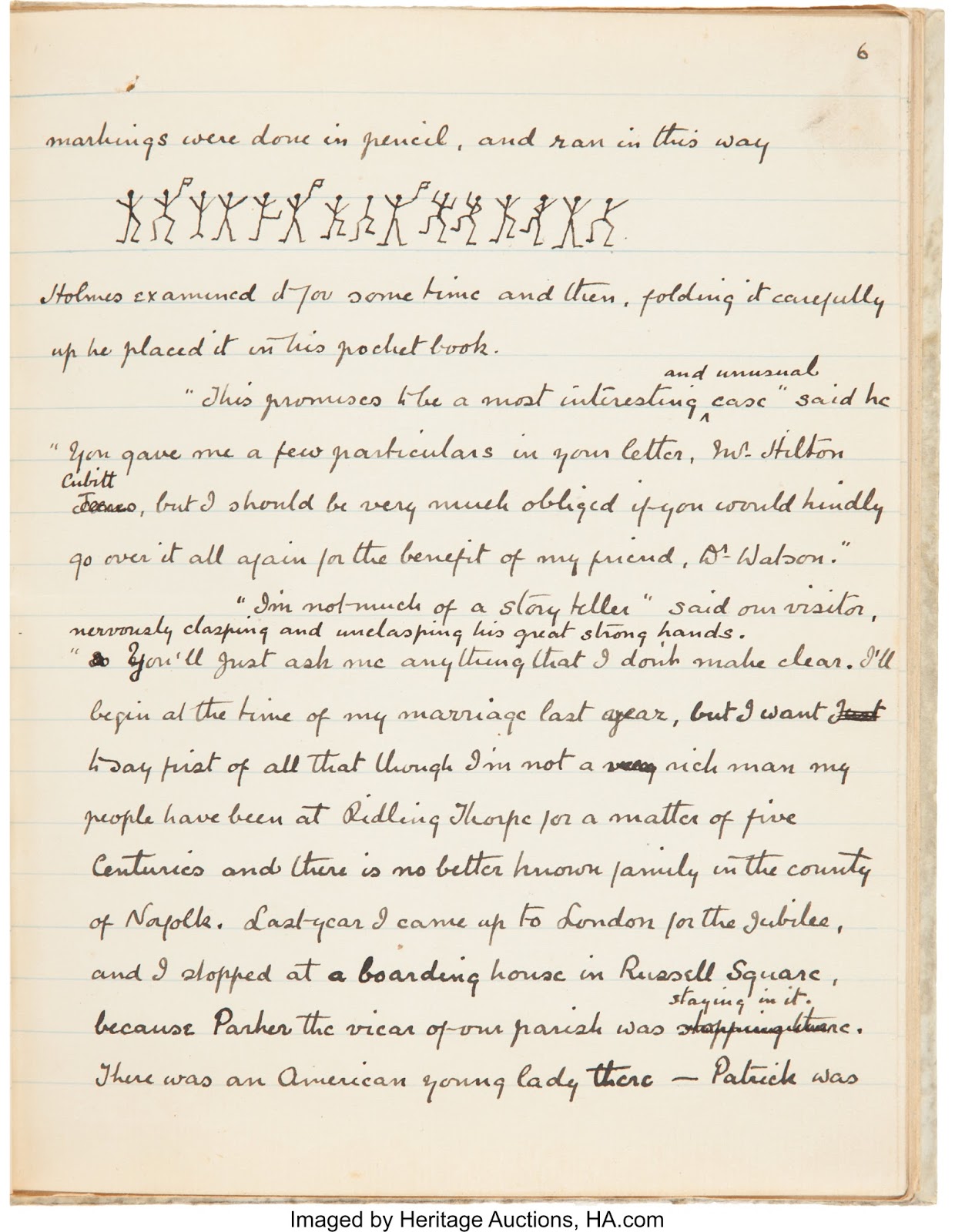 Manuscript of 'The Dancing Men' Sold at Auction - I Hear of Sherlock ...
