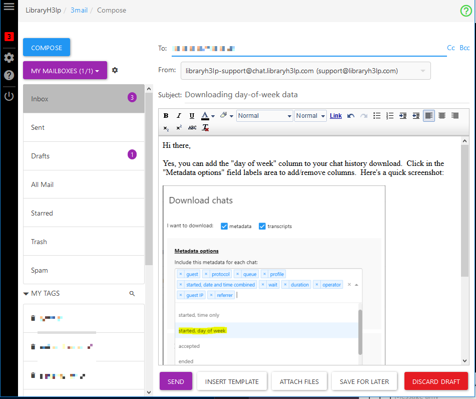 Updates to categories and 3mail