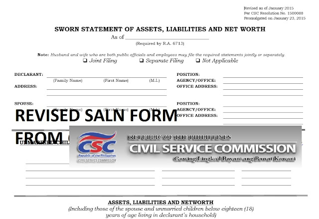 Statement of Assets, Liabilities, and Net Worth [SALN] Form, FAQ and ...