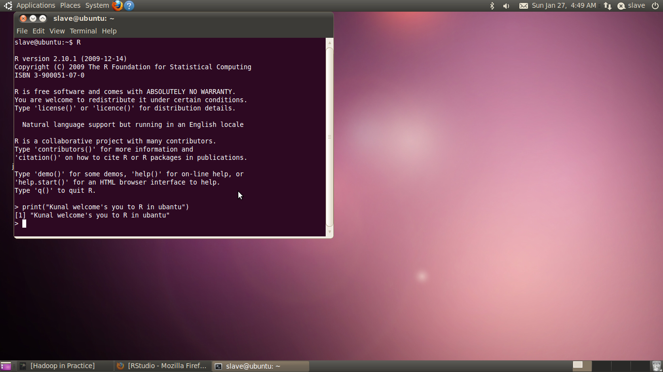 The New Generation Big Data Analytics (Hadoop + R)