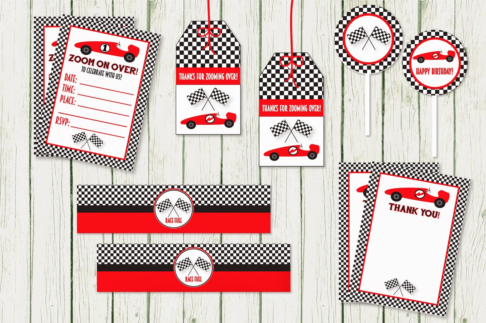 Toot Sweet Printables: Race Car Birthday Party Printable Package ...