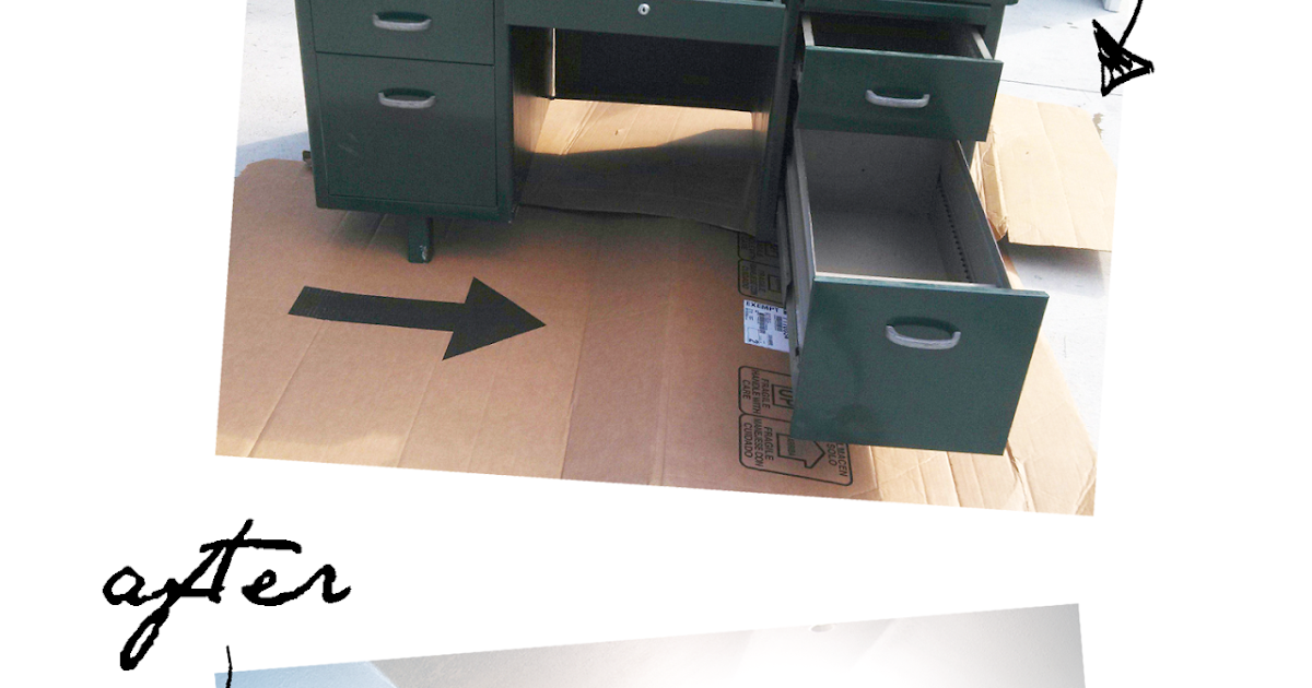 Vintage Metal Army Desk {before & after} | Averie Lane: Vintage Metal ...
