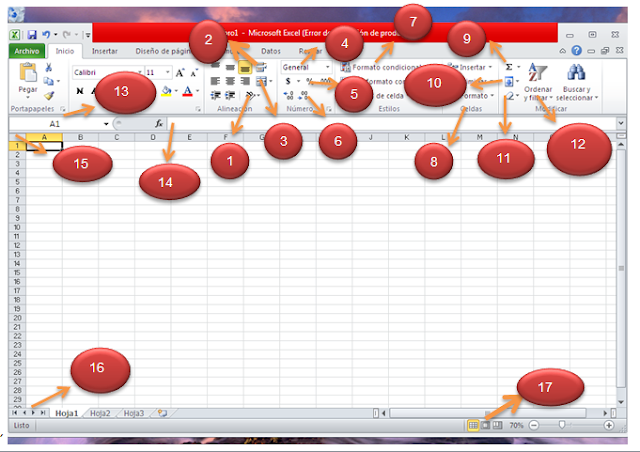 Carpeta de Evidencias EXCEL 2016: 3.- PANTALLA PRINCIPAL DE EXCEL