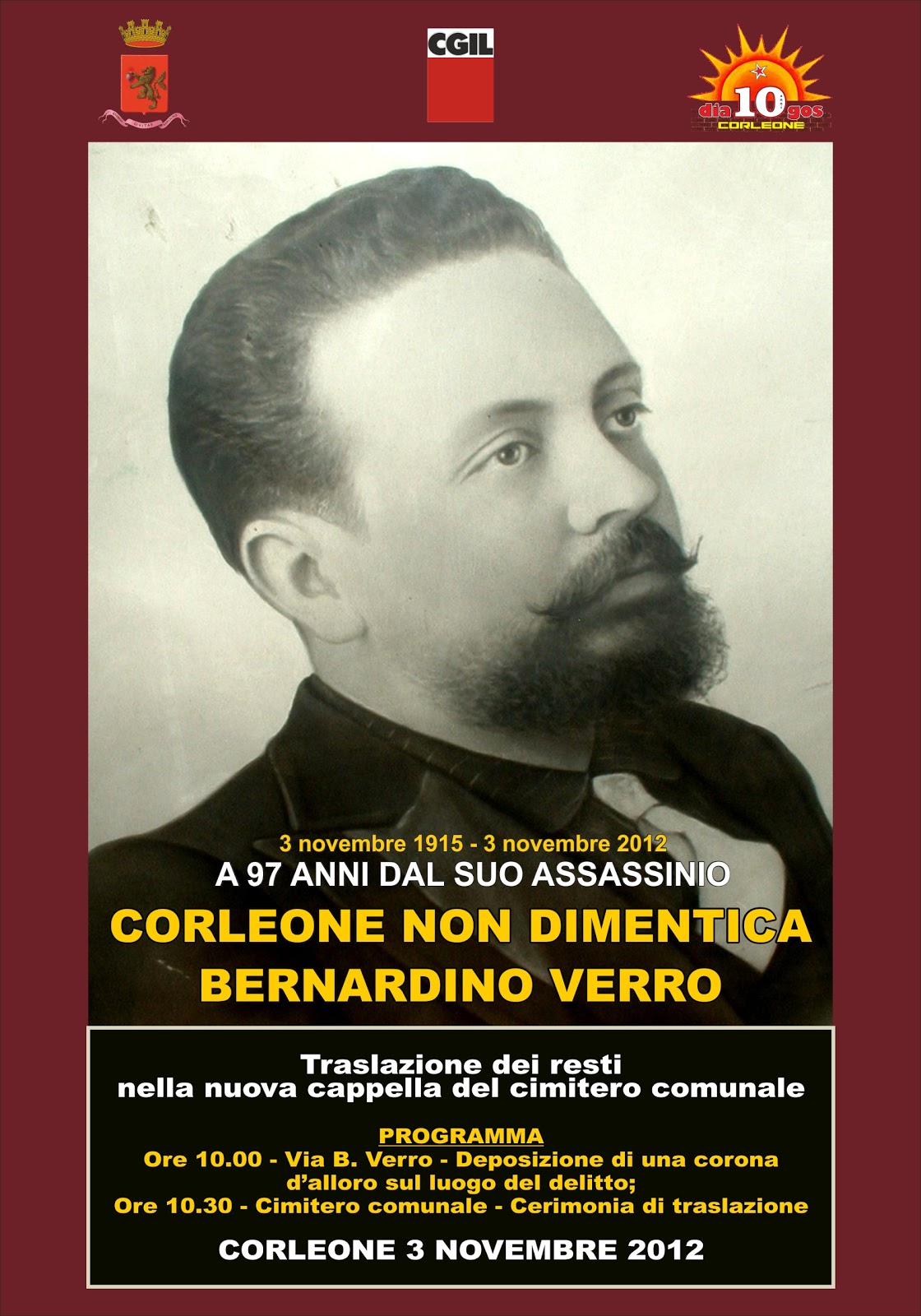 Città Nuove Corleone: Corleone ricorda Bernardino Verro. Sabato 3 ...