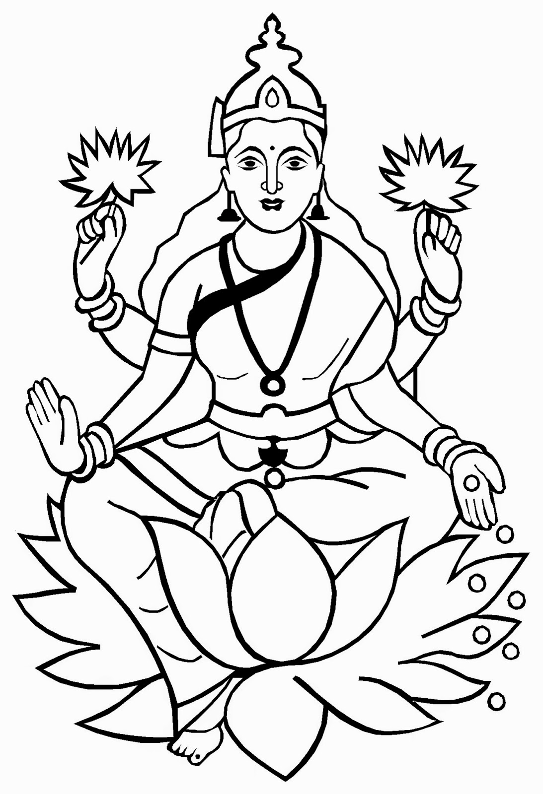 Lakshmi Laxmi Sketch Coloring Page