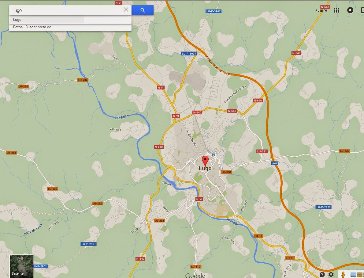Lugo turístico: Localización e mapa da cidade mediante Google Maps