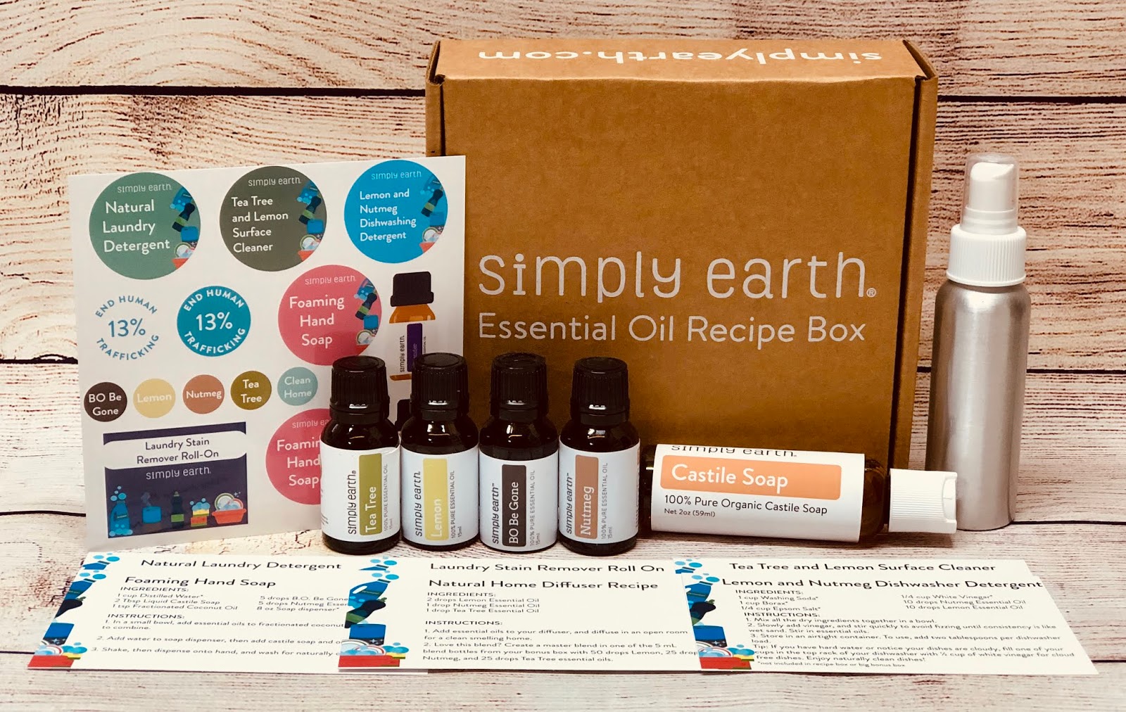 Stacy Talks & Reviews: Simply Earth - April Essential Oil Recipe Box