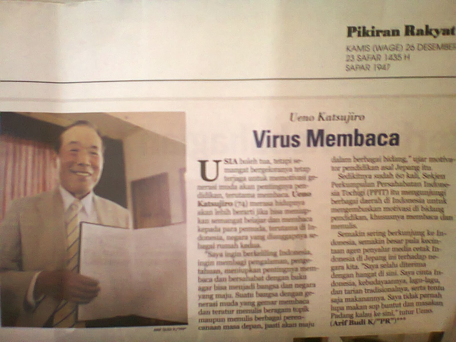 katsujiro-ueno: Koran "Pikiran Rakyat" edisi 26 Desember 2013
