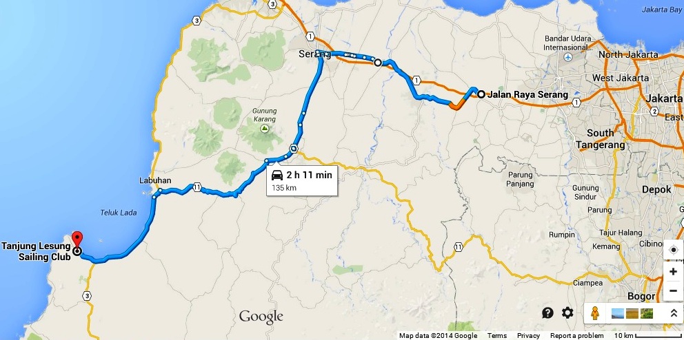 Map Tanjung Lesung Peta Lokasi Rute