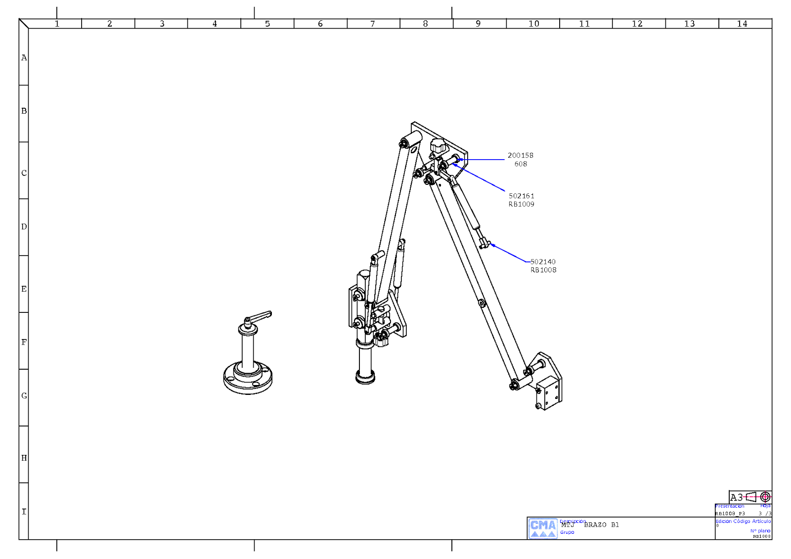 cmamachines: Parts List. Arm B1. Tapping Machine RN12 RNR20 LCN12 LNC20