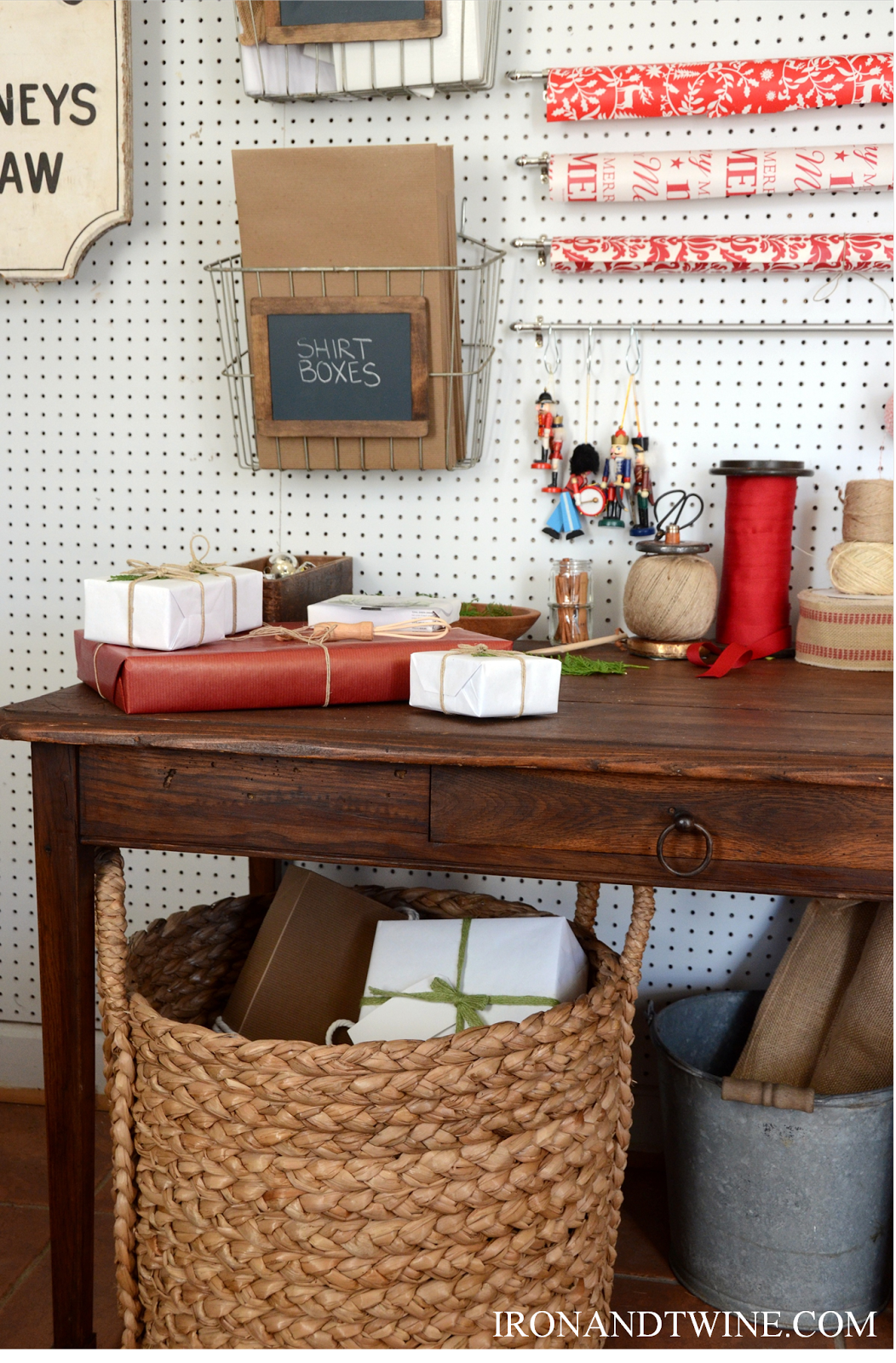IRON & TWINE: Holiday Gift Wrap Station
